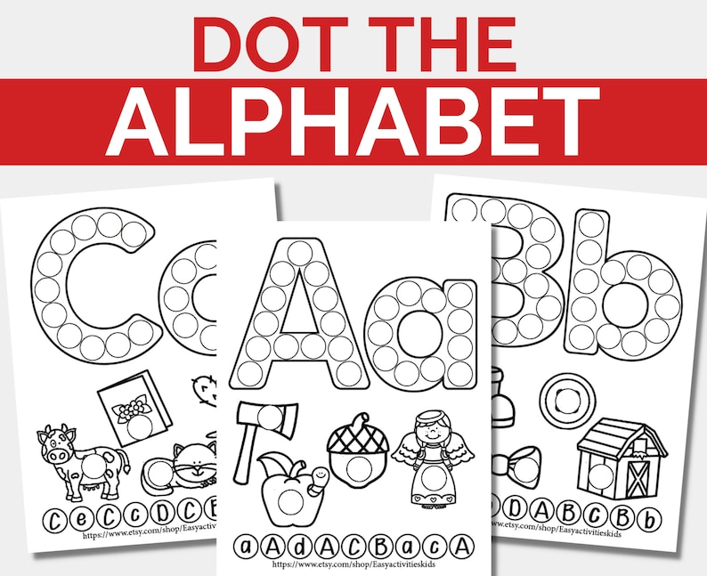 Dot the Letters Activity, Preschool A-Z Do-a-dots Worksheets ...