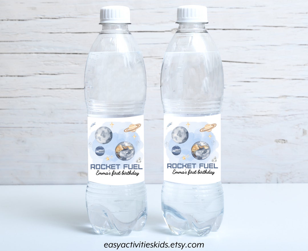 Editable Outer Space Water Bottle Labels, Galaxy Party Decor, Space ...