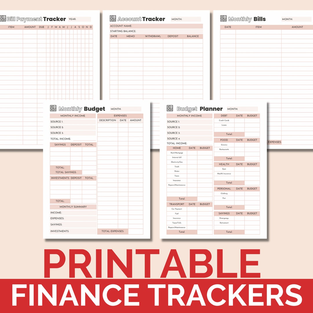 Ultimate Financial Organizer: Printable Finance Tracker Kit With Budget ...