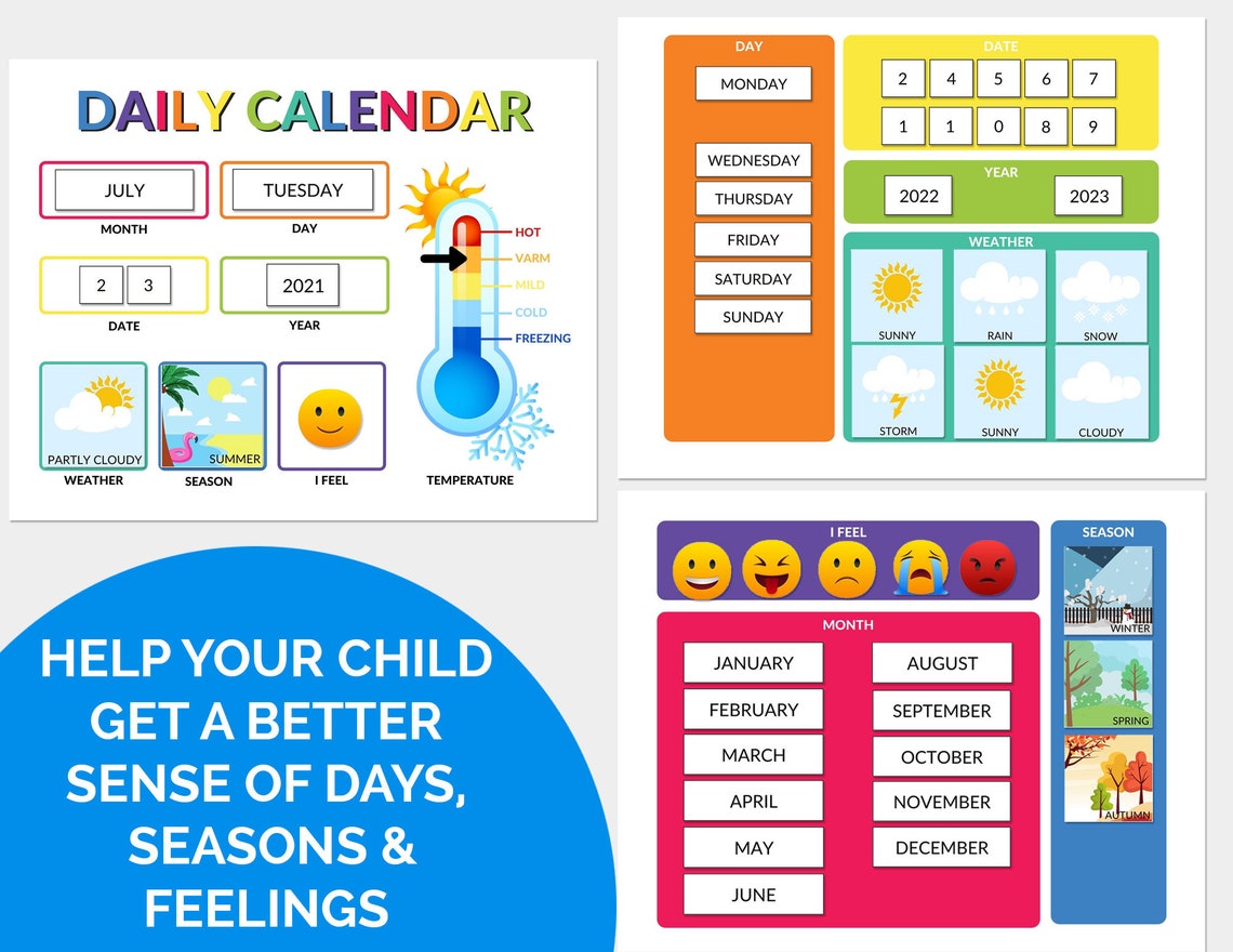 Daily Calendar I Kids Morning Board I Morning Routine I - Etsy