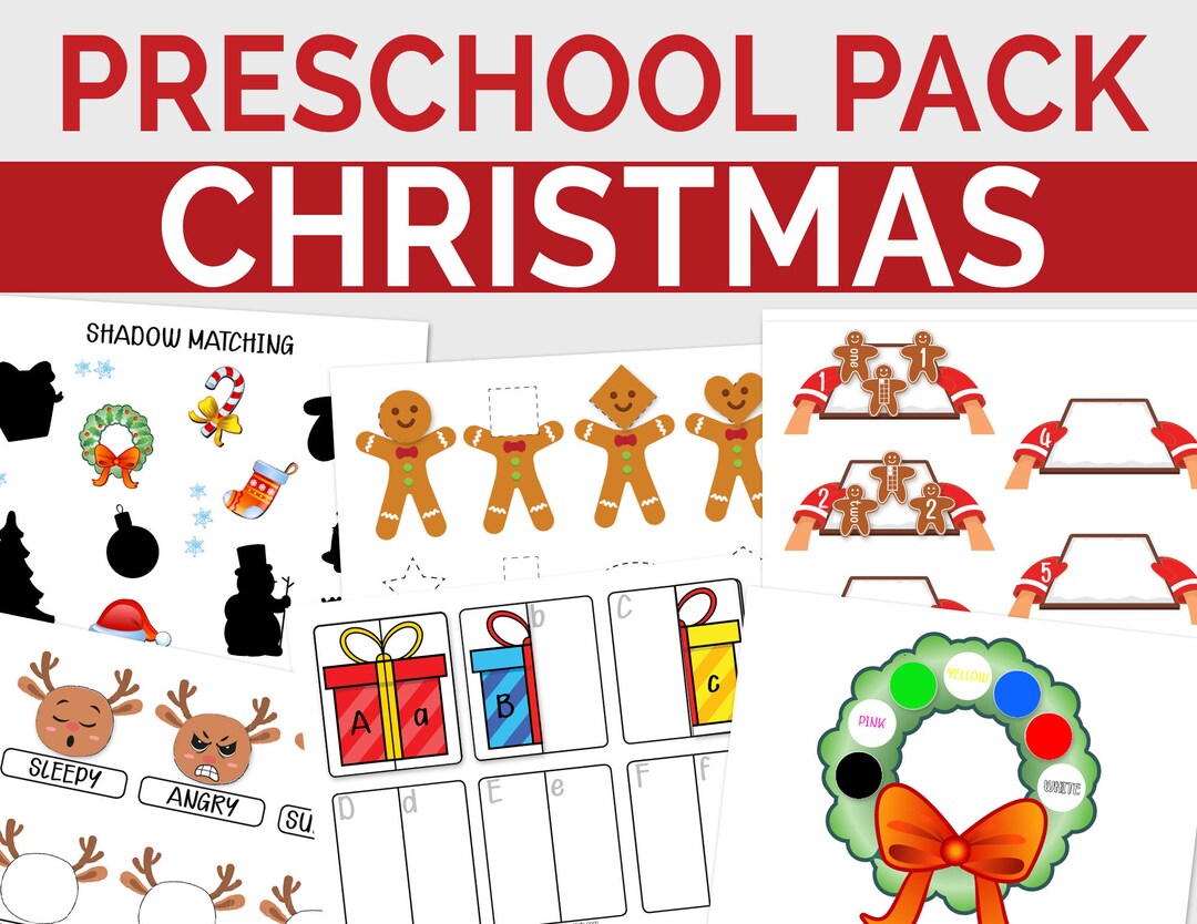 Christmas Busy Book Printable, Toddler Learning Binder, Preschool ...