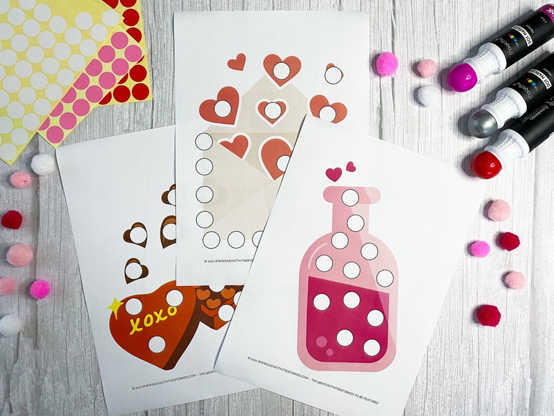 Dot Valentine's Day Activity Pack Preschool Love Hearts | Etsy
