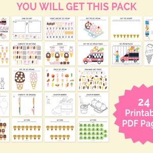 Ice Cream Activity Sheets | June Preschool Learning Print & Go ...