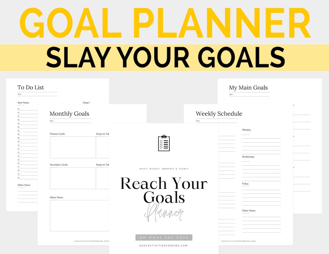Printable Goal Planner Goal Journal Goal Tracker Life | Etsy