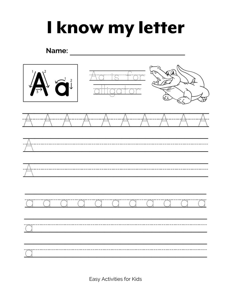 Alphabet Letter Writing Practice Alphabet Activities to - Etsy