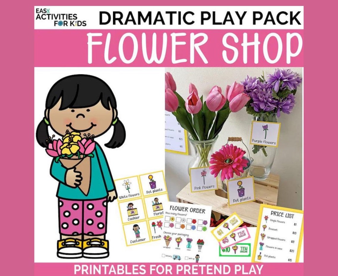 Flower Shop Dramatic Play Pack Spring Themed Pretend Play - Etsy