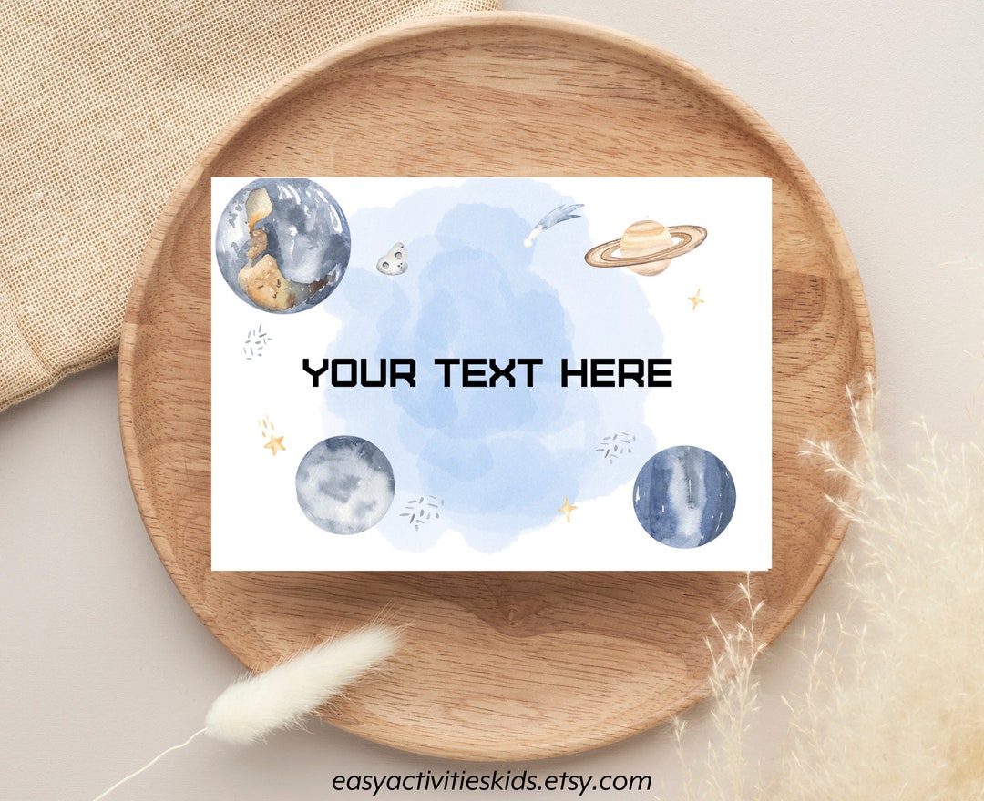 Editable Outer Space Food Labels, Birthday Galaxy Food Labels Place ...