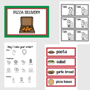 Pizza Restaurant Dramatic Play Pack | Printable Dramatic Play Kit for ...