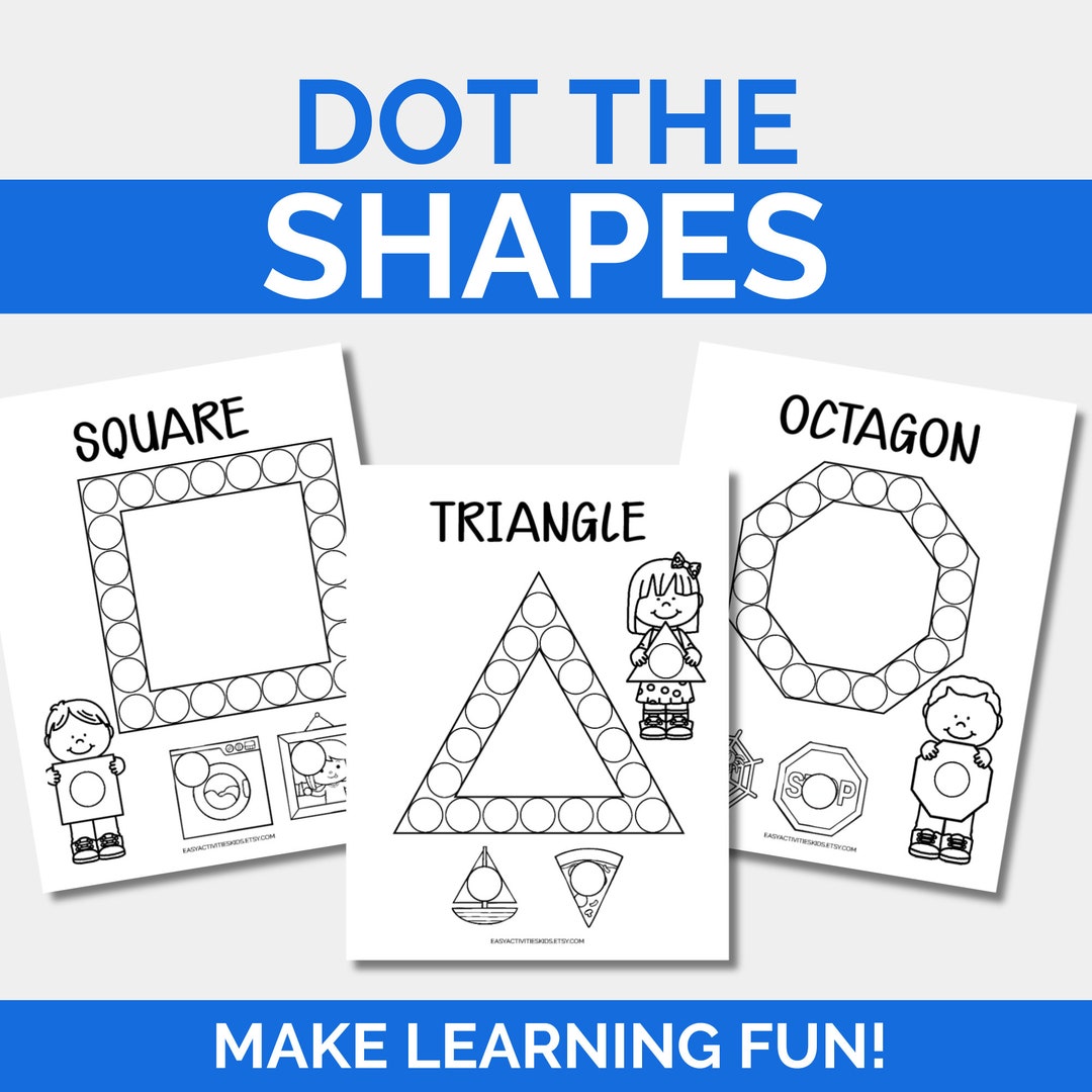 Dot the Shapes Black & White Activity Pack, Preschool Do-a-dots ...
