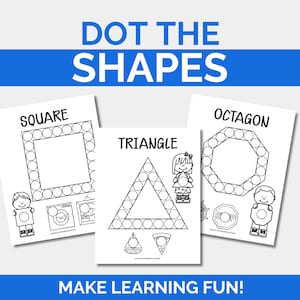 Dot the Shapes Black & White Activity Pack, Preschool Do-a-dots ...