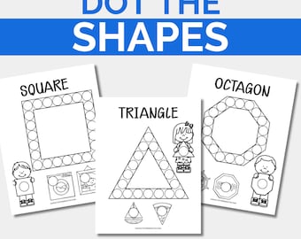 Dot the Shapes Black & White Activity Pack, Preschool Do-a-dots ...