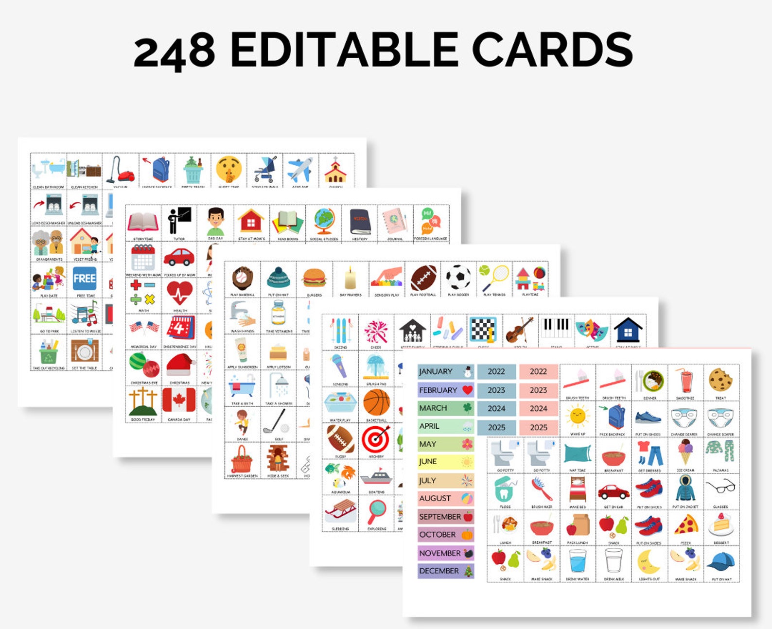 Editable Weekly Visual Routine Chart With Cards Schedule for - Etsy