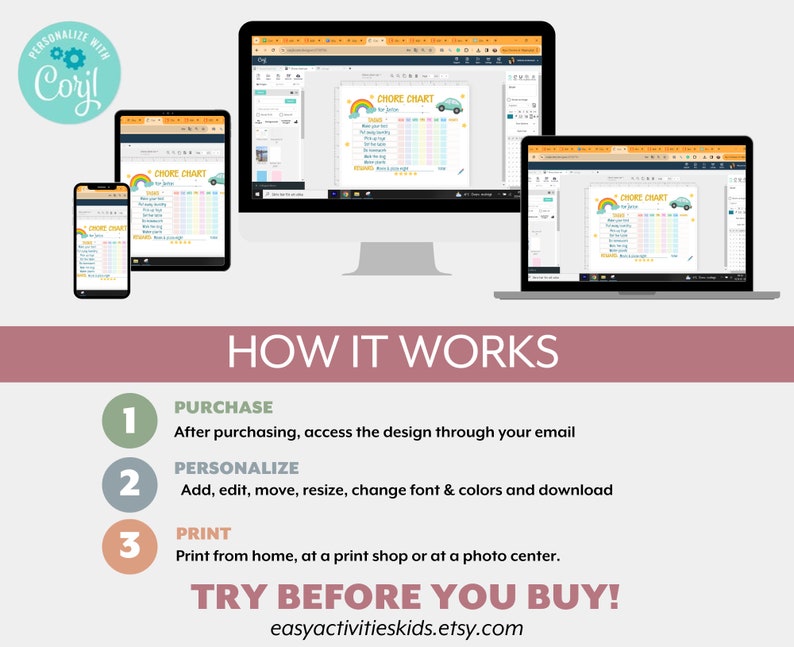 Kids Chore Chart Sunshine, Editable & Printable Reward System Kids ...