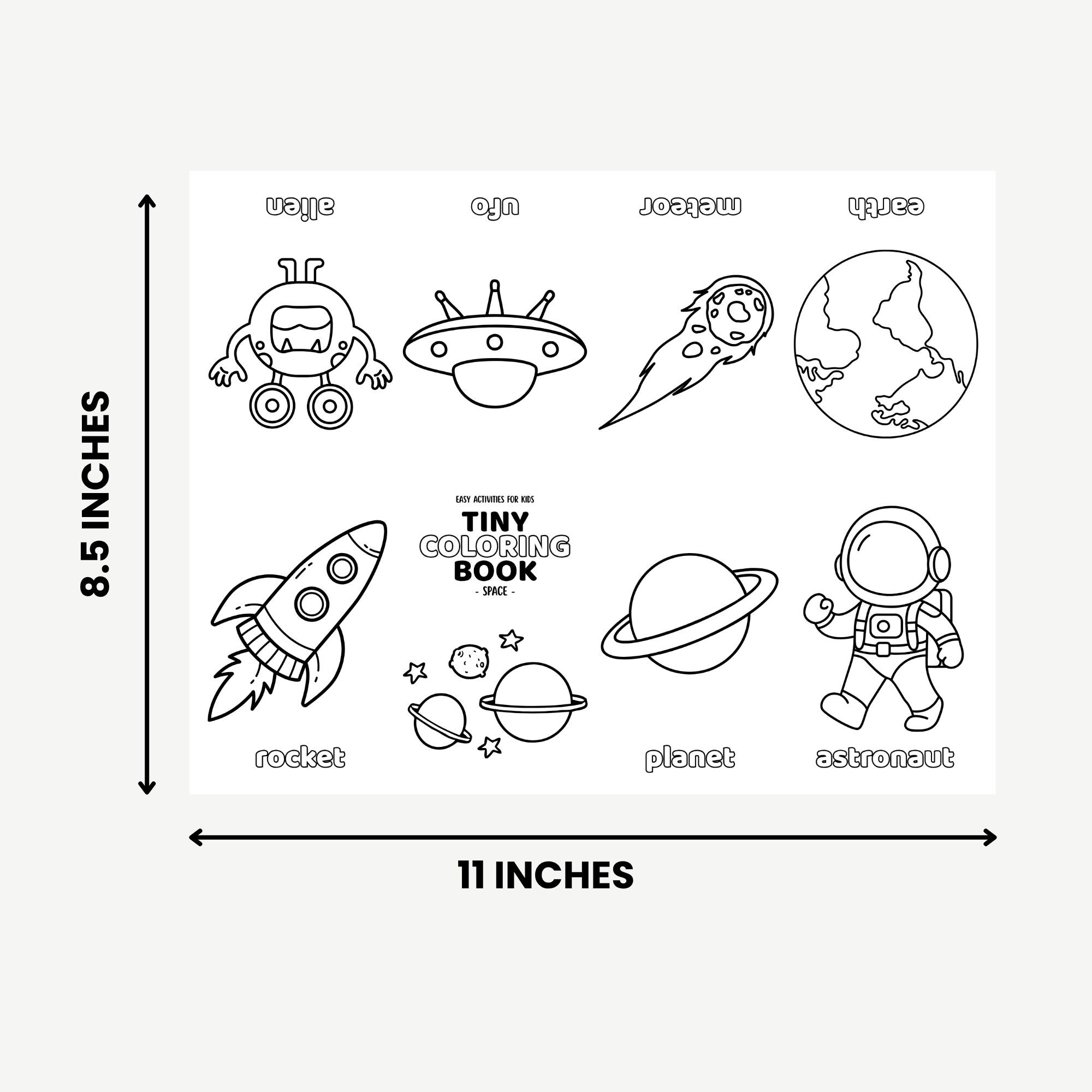 Space Mini Coloring Book, Coloring Pages, Planets Coloring Book for ...