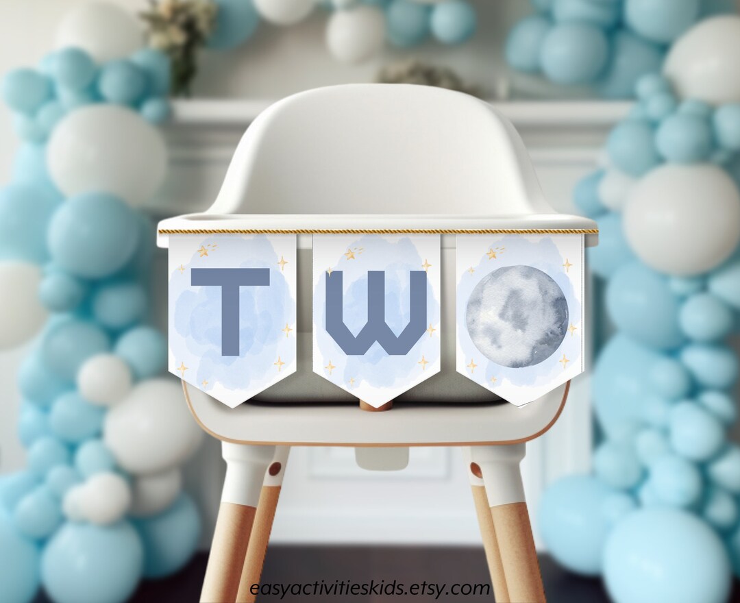 Editable Outer Space Planets High Chair Banner, Planets Galaxy First ...