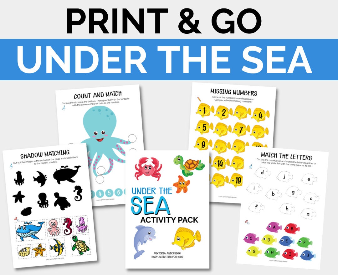Under the Sea Activity Sheets | August Preschool Learning Print & Go ...