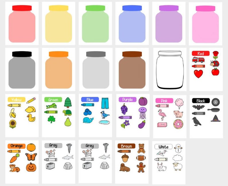 Color Matching Kids Activity, Printable Montessori Learning Game ...