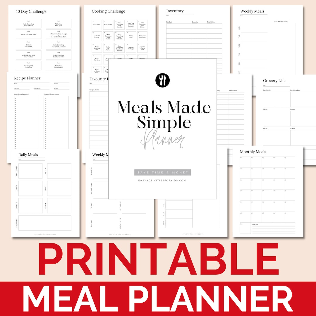Ultimate Meal Planning Kit: Daily, Weekly, Monthly Planners, Recipe ...