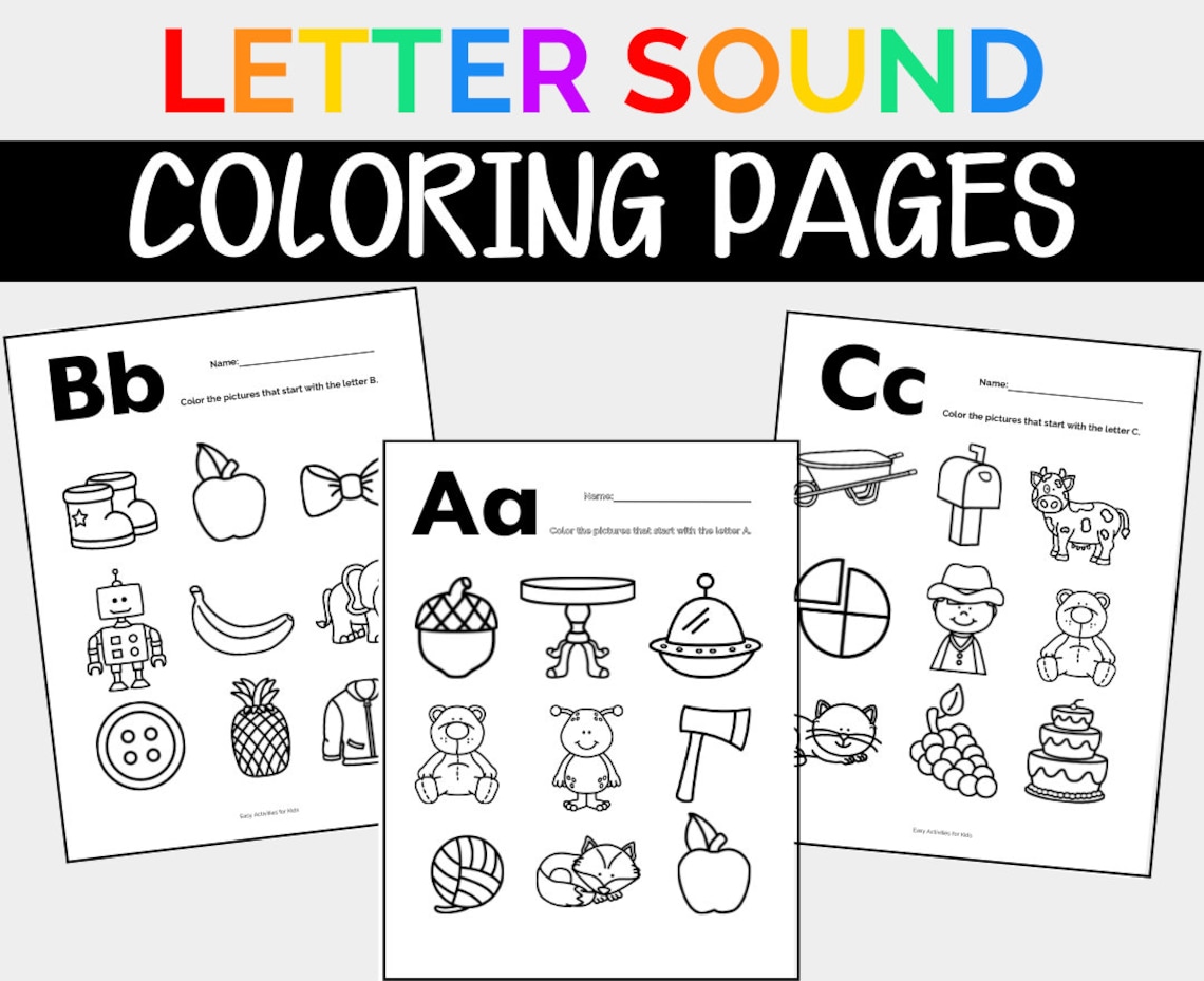 Letter Sound Coloring Pages Phonics Printable Coloring Pages - Etsy