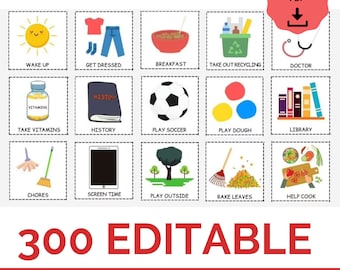 Editable Daily Kids Routine Cards I Toddler Visual Routine I Morning ...