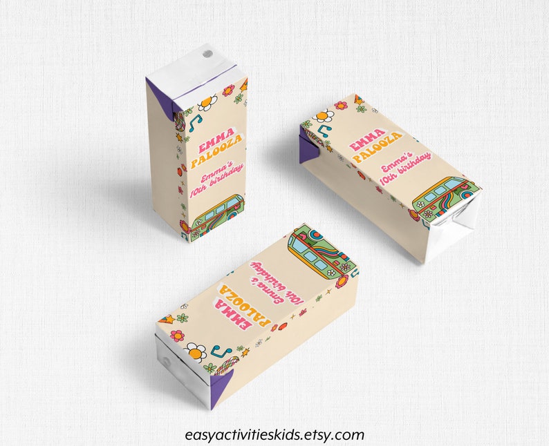 Editable Groovy Retro Box Wrapper for 6.75oz Labels Juice, Hippie ...