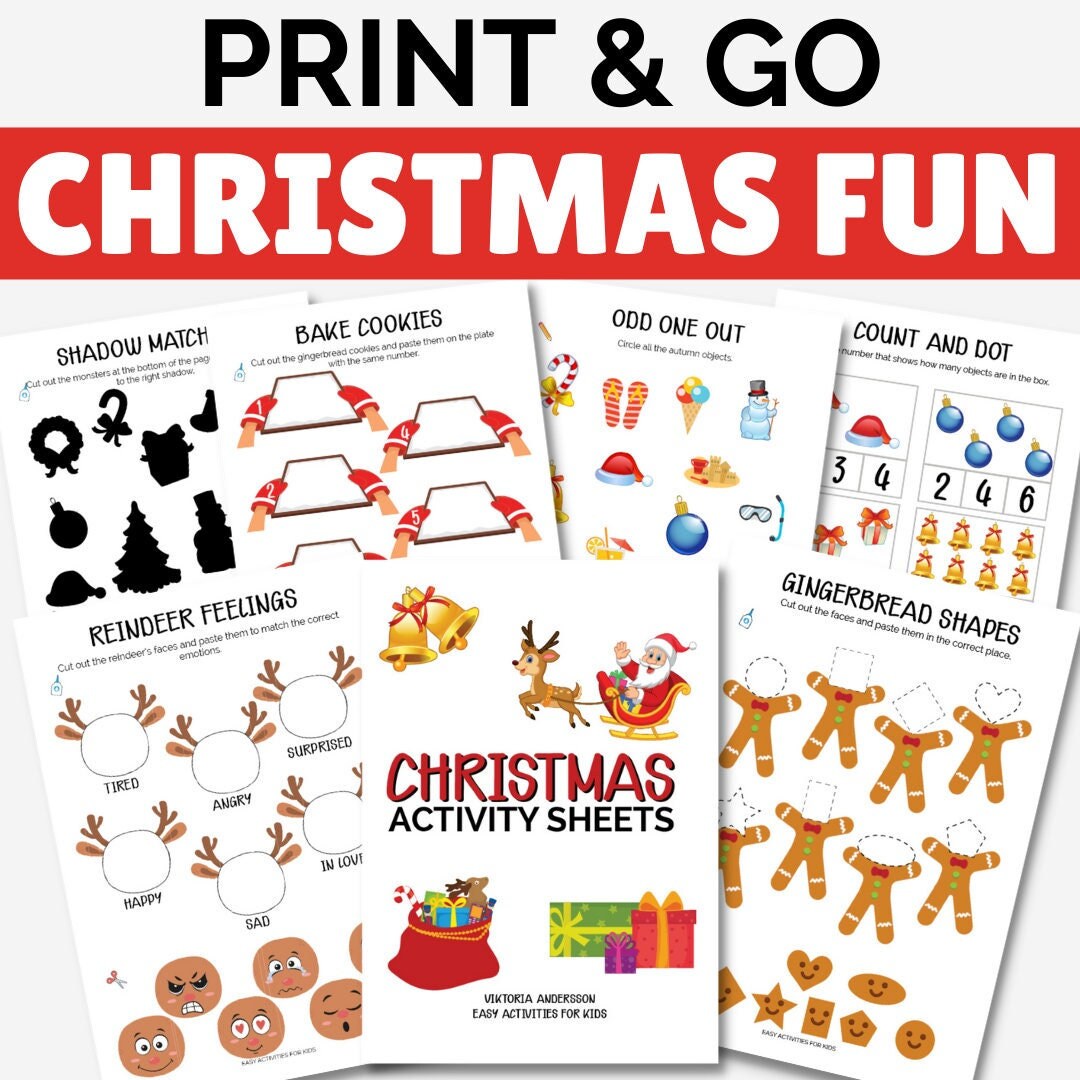 Christmas Printable Activities for Kids, Fun Holiday Worksheets ...