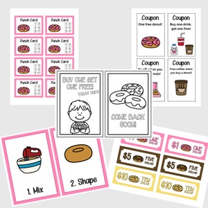 Donut Shop Dramatic Play Pack, Printable Pretend Play | Preschool ...