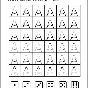 Roll and Trace Letters Worksheets | Write Letter Formation Activity ...