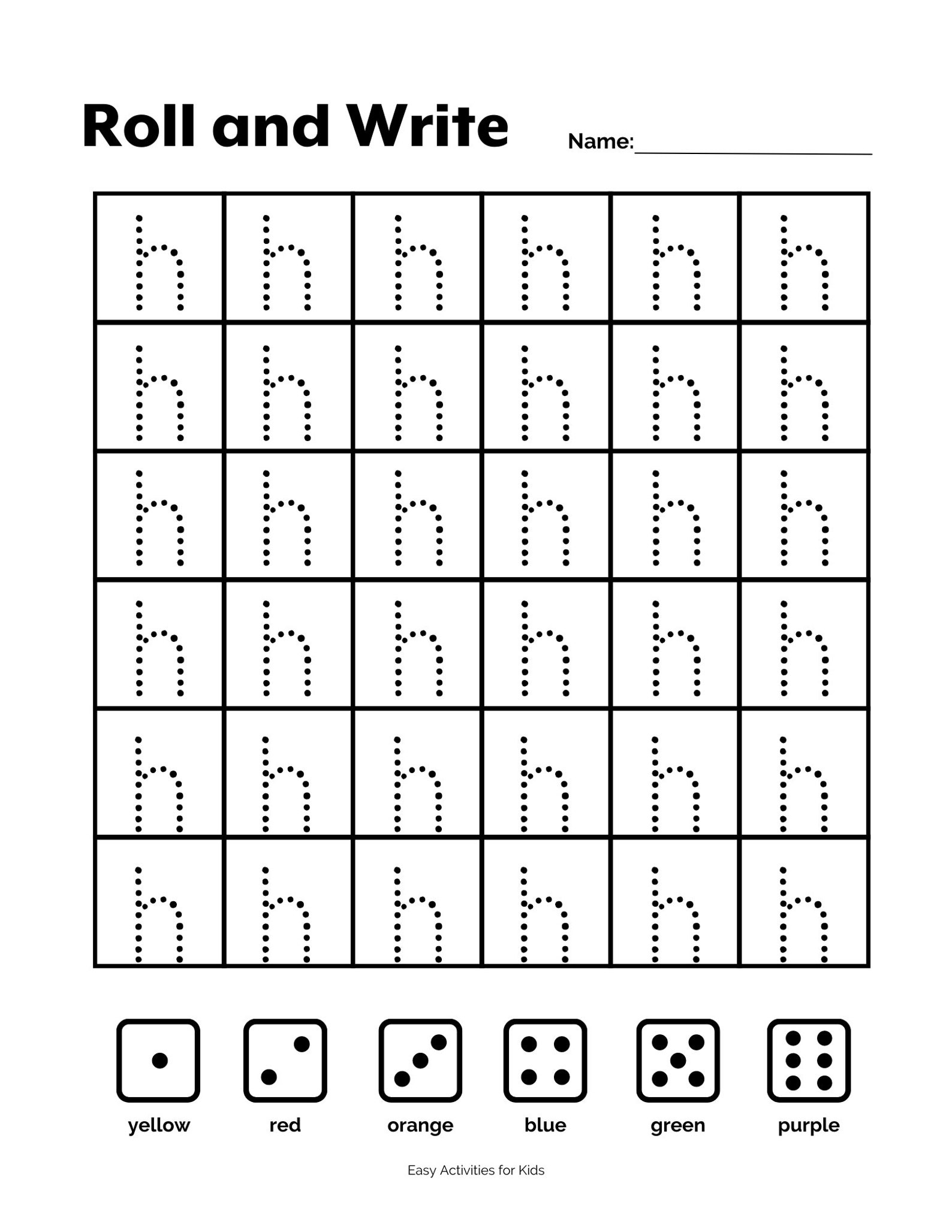 Roll and Trace Letters Worksheets Write Letter Formation | Etsy