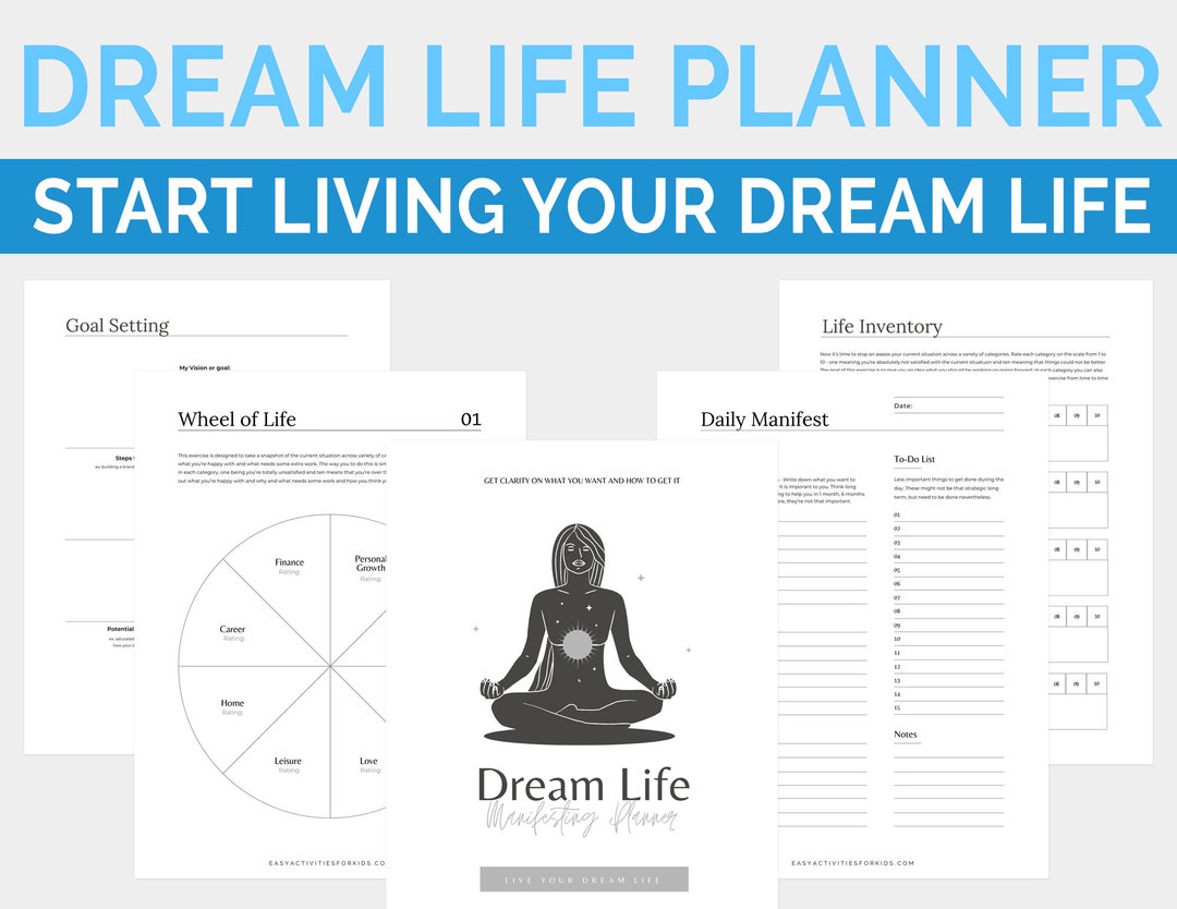 Dream Life Planner Printable Planner for Moms Daily Planner to Do List ...