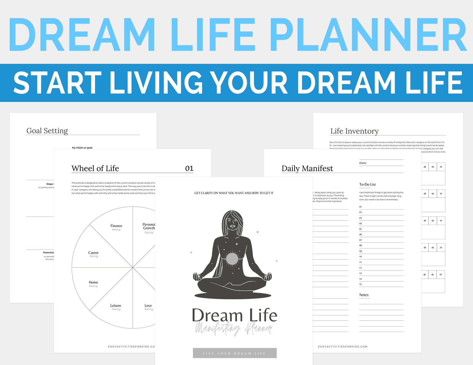 Dream Life Planner Printable Planner for Moms Daily Planner to Do List ...
