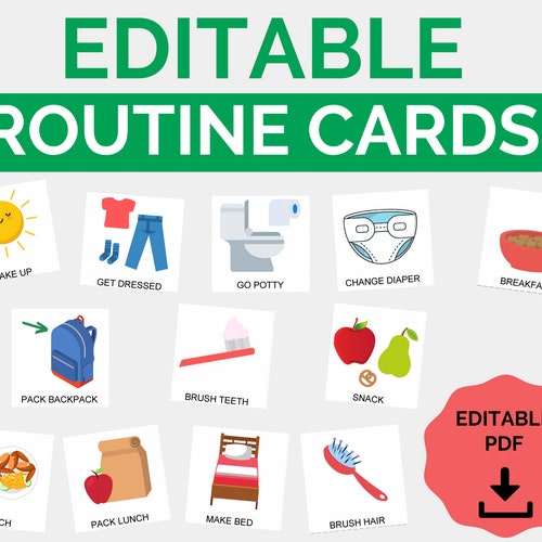 Visual Schedule Kids Daily Routine Chart 80 Cards Chores - Etsy UK