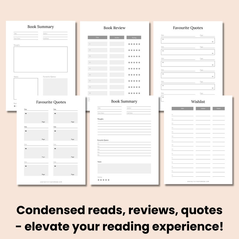 Reading Planner | Printable Reading Journal | Book Planner | Reading ...