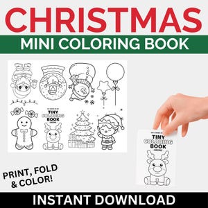 Holiday Kids Mini Coloring Book Bundle, 13 Fun Printable Activity for ...