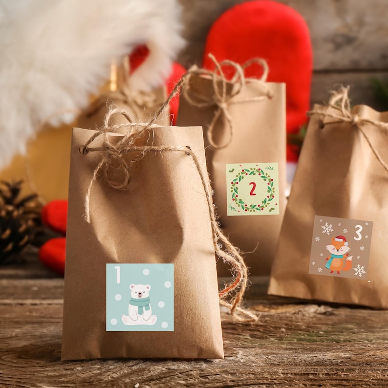 Printable Advent Calendar Tags, DIY Christmas Countdown, Advent Number ...