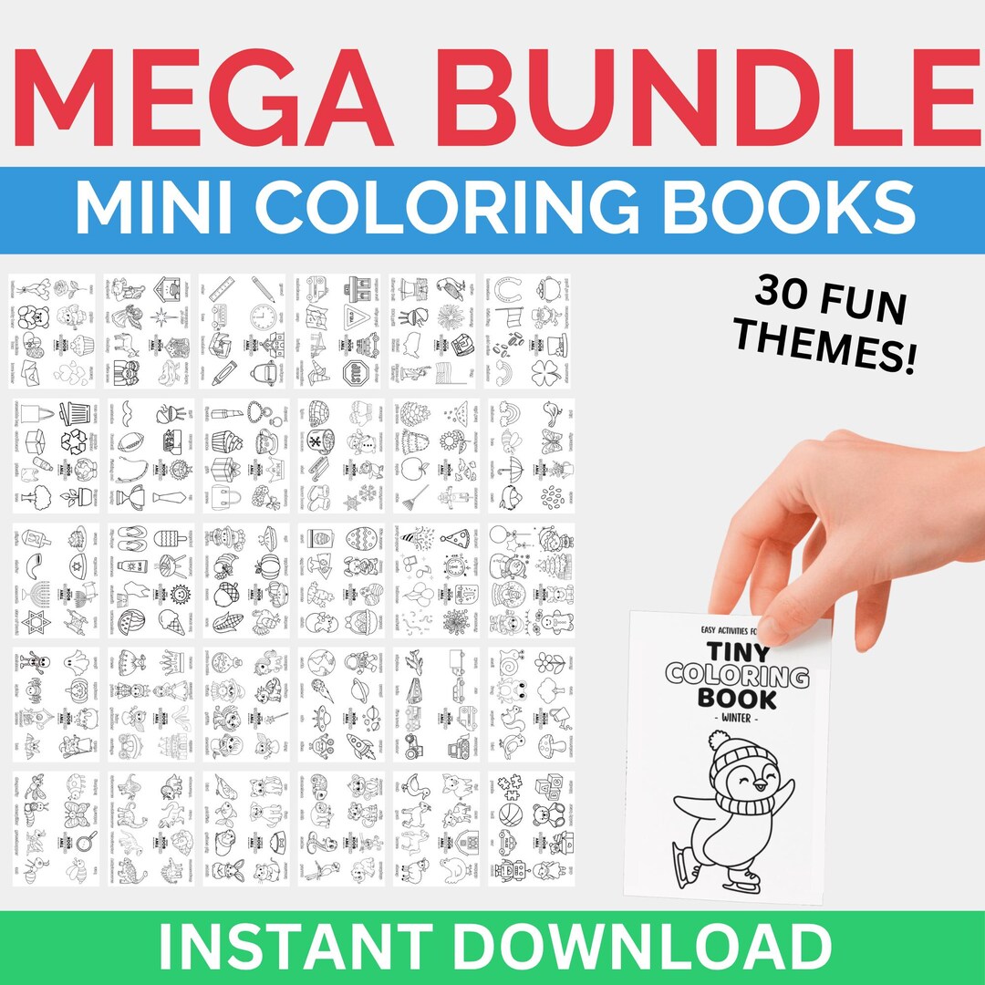Mega Bundle 30 Mini Coloring Books, Holidays, Seasons, Animals ...