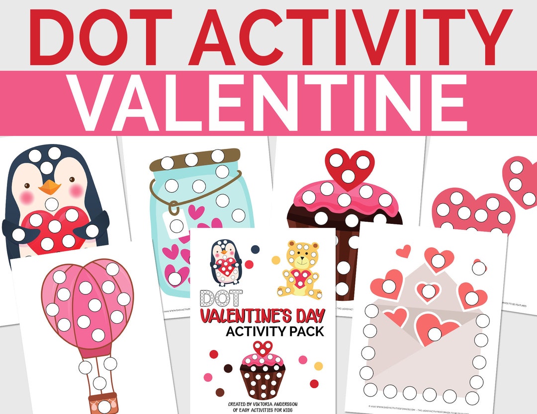 Dot Valentine's Day Activity Pack, Preschool Love Hearts Do-a-dots ...