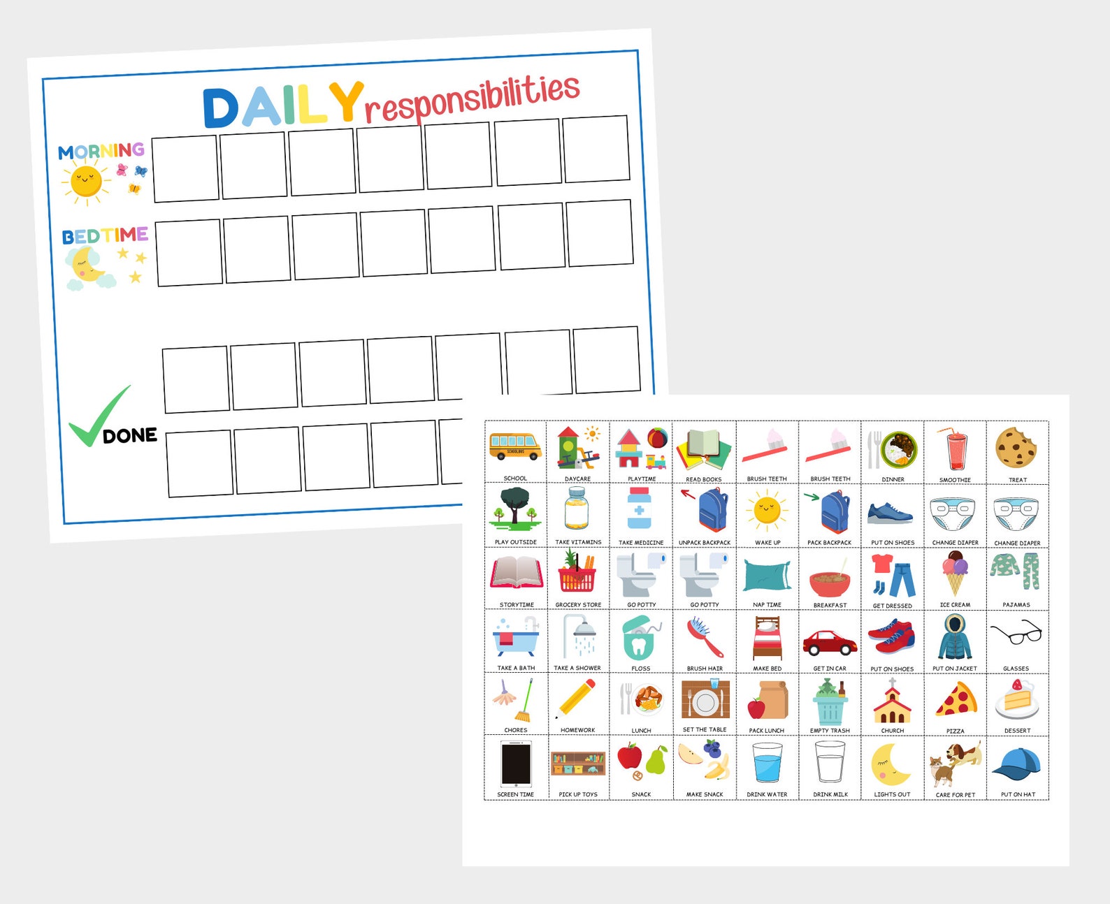 Responsibility Chore Chart for Kids | Printable to Do List Child ...