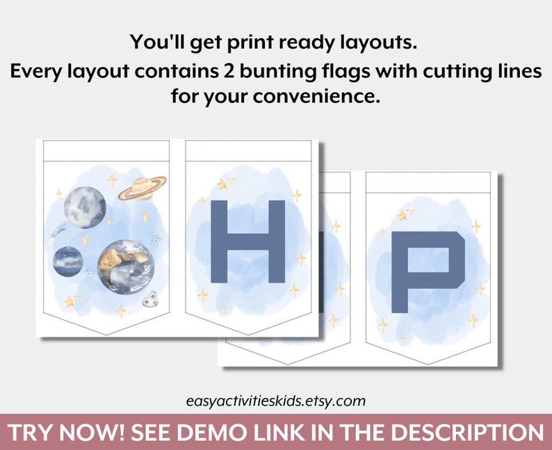 Editable Happy Birthday Banner Outer Space Planets, Boy Galaxy First ...