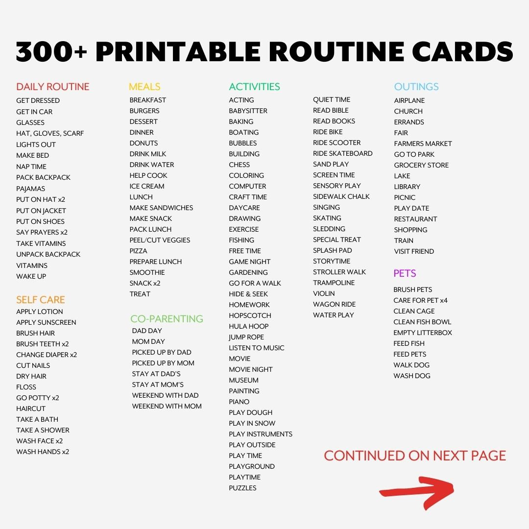 Daily Routine Cards for Kids, Editable Visual Schedule, Toddler Chore ...