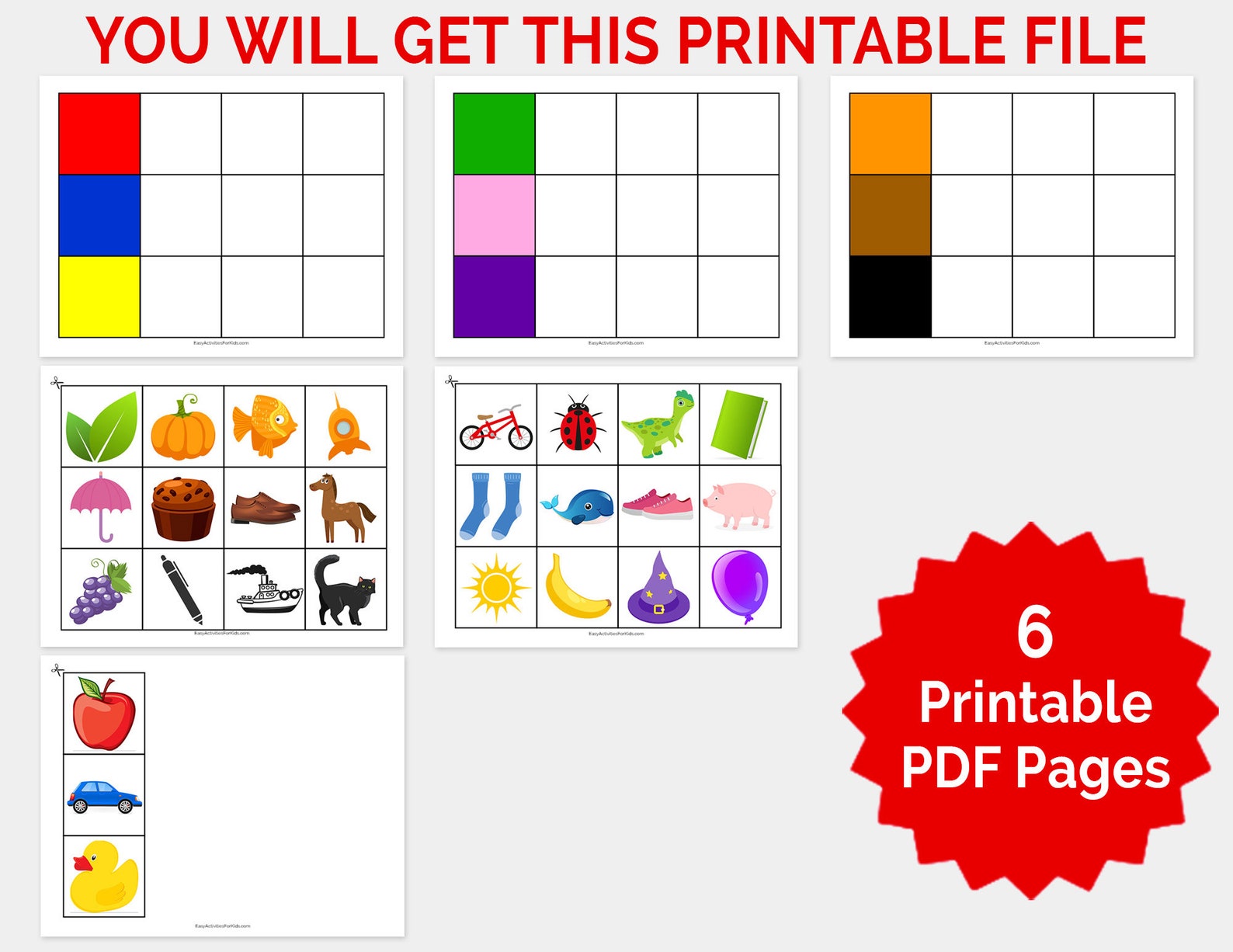 Color Matching Activities Homeschool Printable Learning Tools Preschool ...