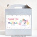 Editable Unicorn Gable Box Label Birthday Gift Box Rainbow Girl Magical ...