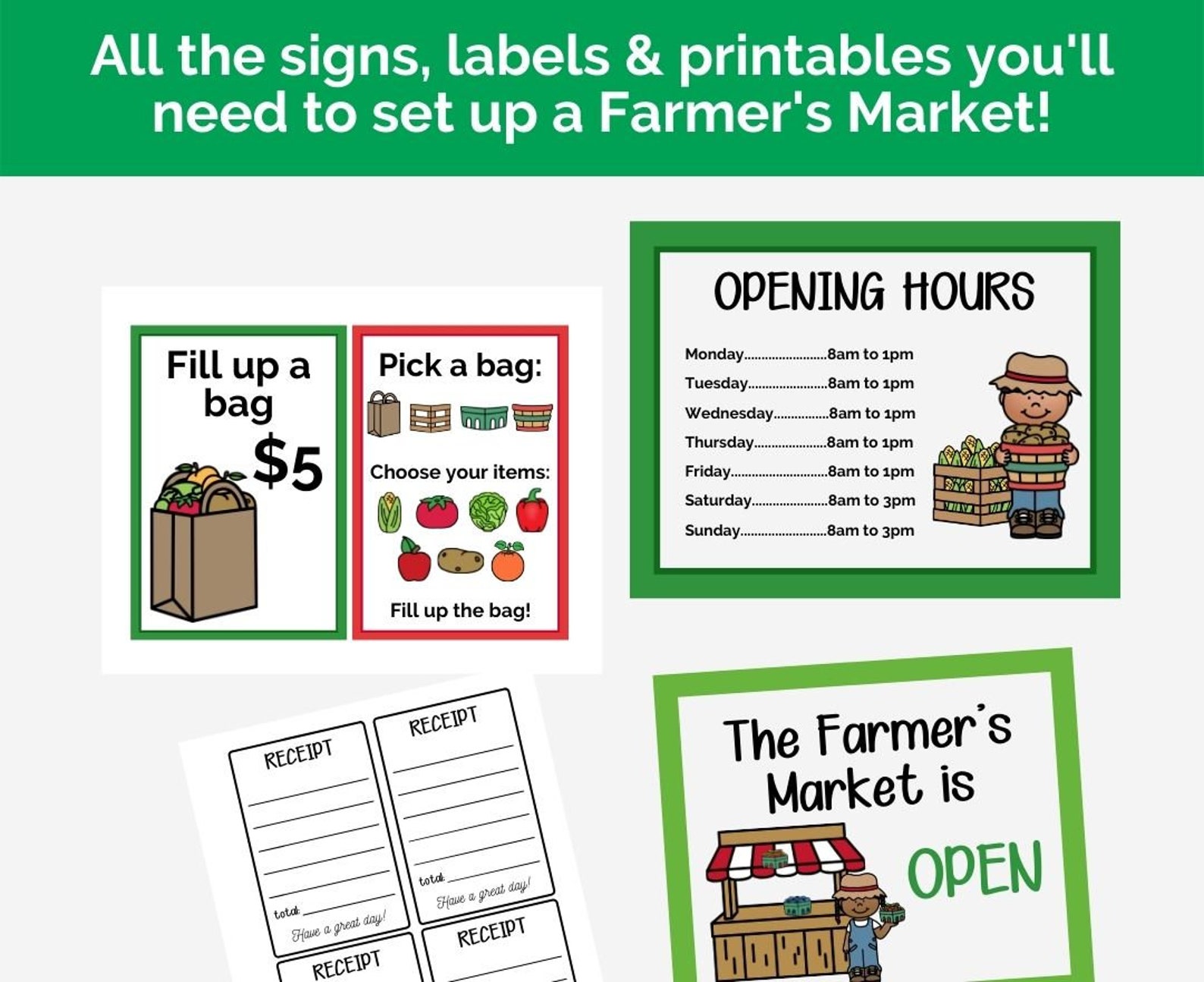 Farmer's Market Dramatic Play Pack Spring Themed Pretend - Etsy