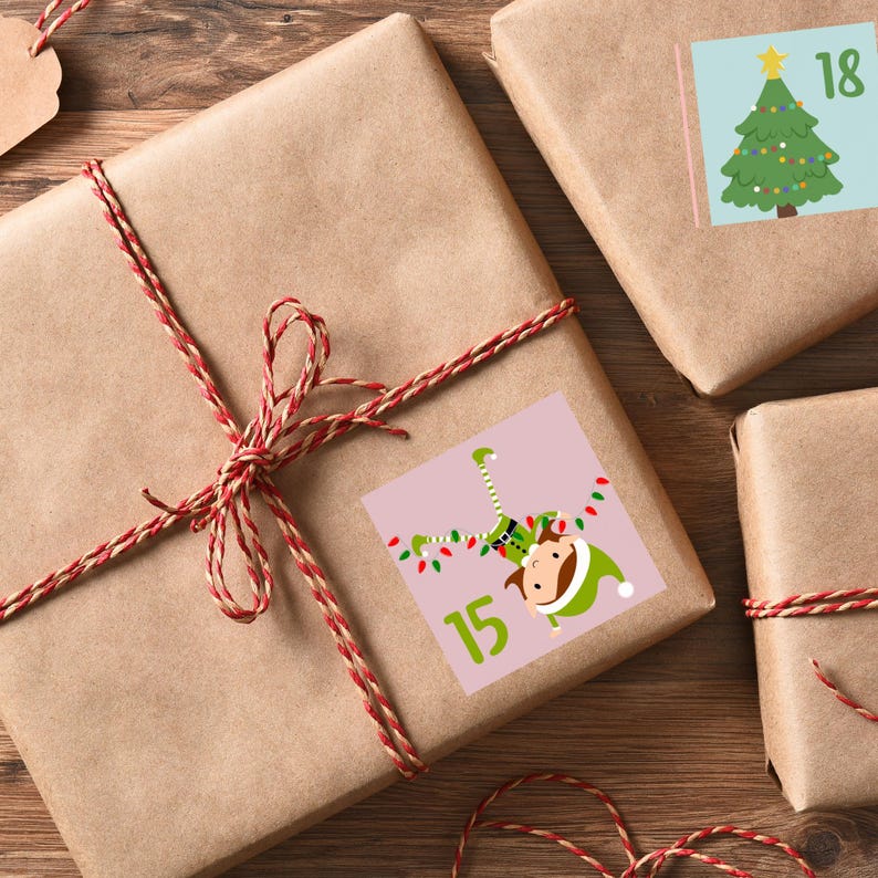 Printable Advent Calendar Tags, DIY Christmas Countdown, Advent Number ...