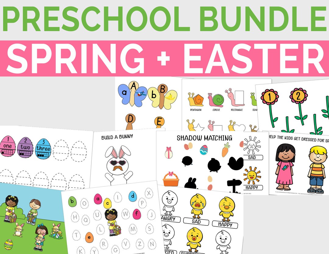 Spring + Easter Activities Pack | Bundle Preschool Learning Folder ...