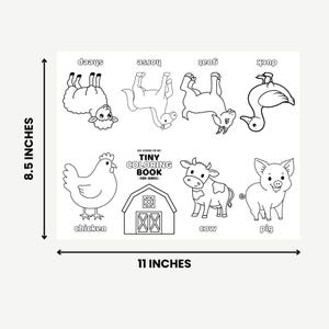 Farm Animals Mini Coloring Book, Coloring Pages, Coloring Book for Kids ...