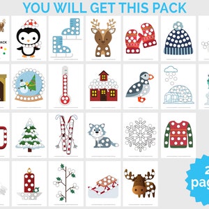 Dot Winter Activity Pack, Preschool Season Do-a-dots Worksheets ...
