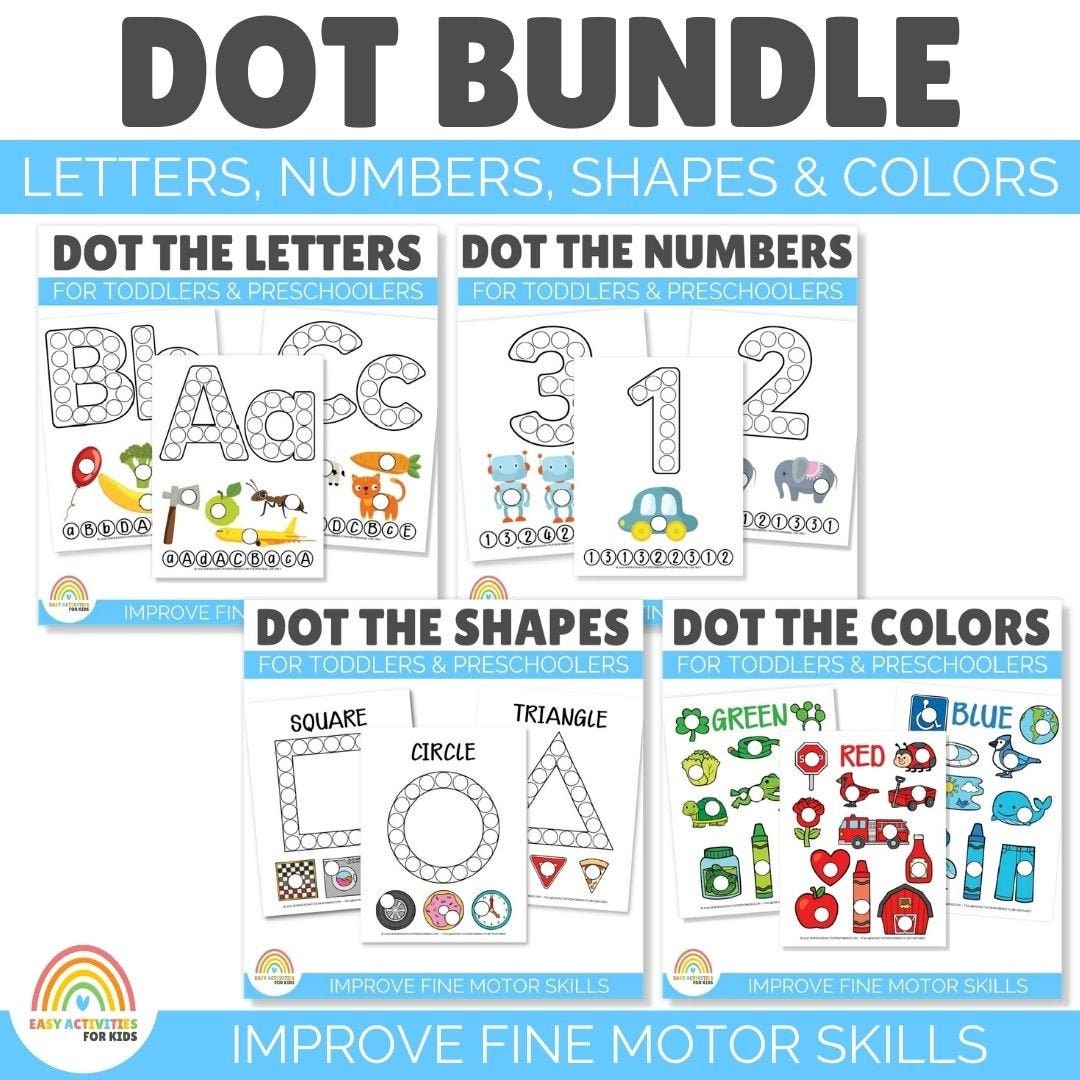 Basic Skills Dot Bundle Letters Numbers Shapes & Colors - Etsy