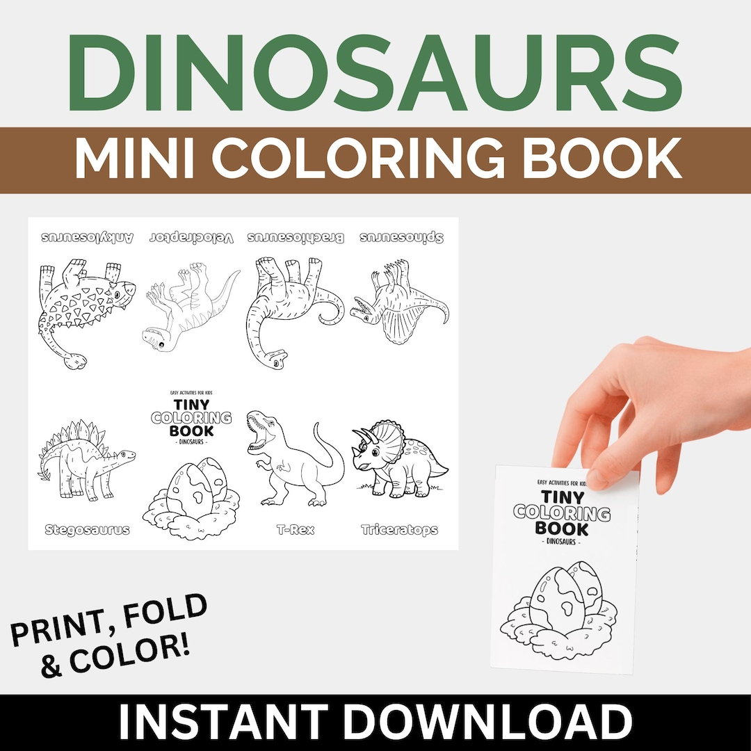Dinosaurs Mini Coloring Book, Coloring Pages, Coloring Book for Kids ...