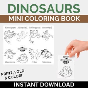 Dinosaurs Mini Coloring Book, Coloring Pages, Coloring Book for Kids ...